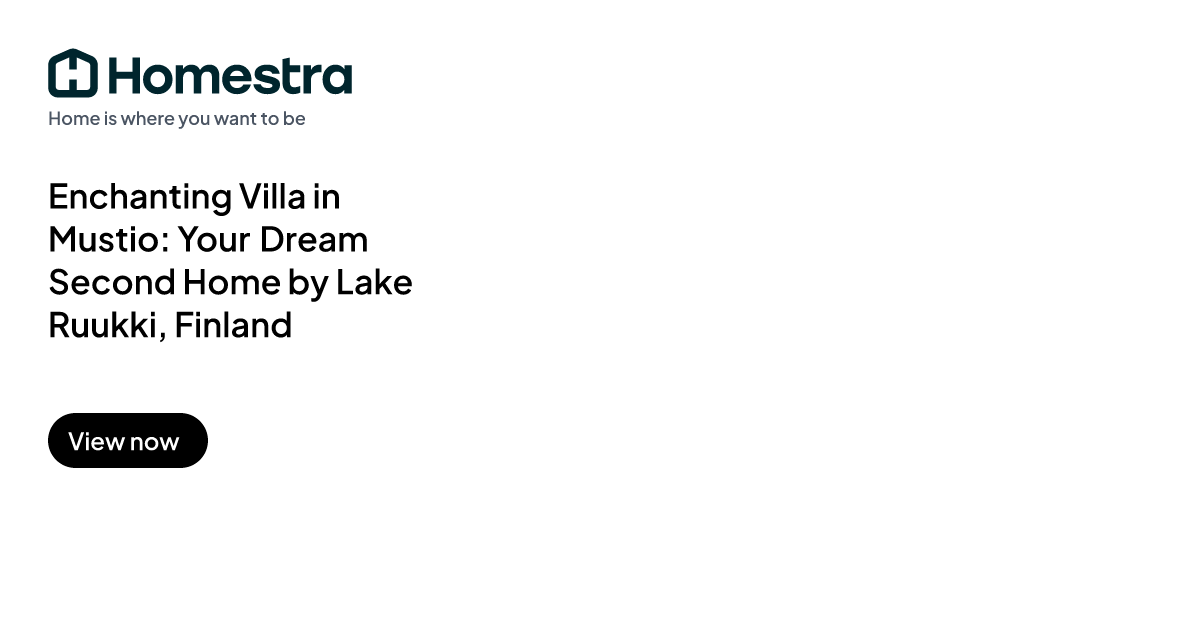 Enchanting Villa in Mustio: Your Dream Second Home by Lake Ruukki ...