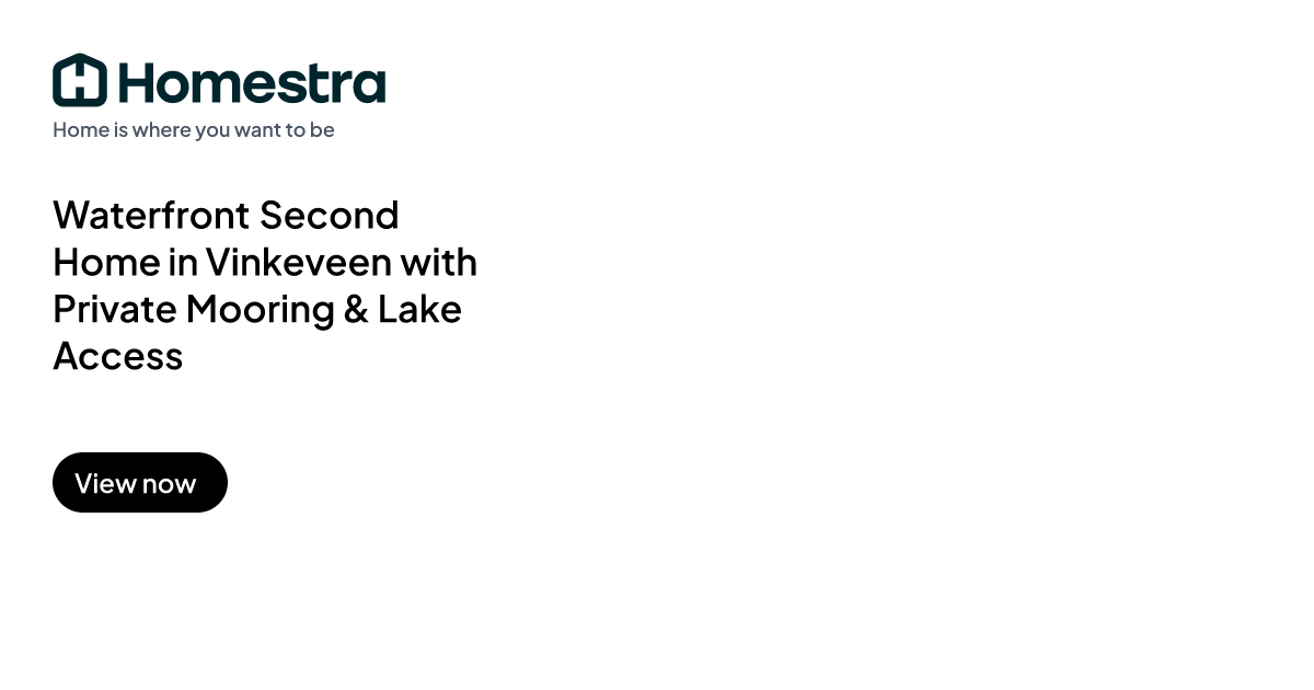 Waterfront Second Home in Vinkeveen with Private Mooring & Lake Access ...